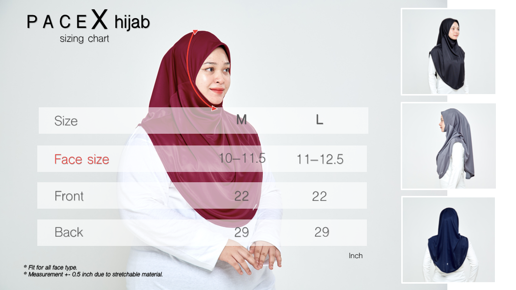 PaceX Hijab - Tudung Sukan / Tudung Harian / Tudung Travel