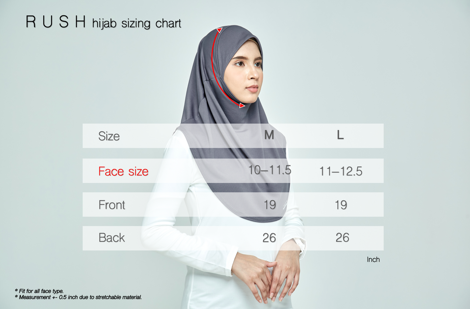 Rush Hijab - Tudung Sukan / Tudung Harian / Tudung Travel
